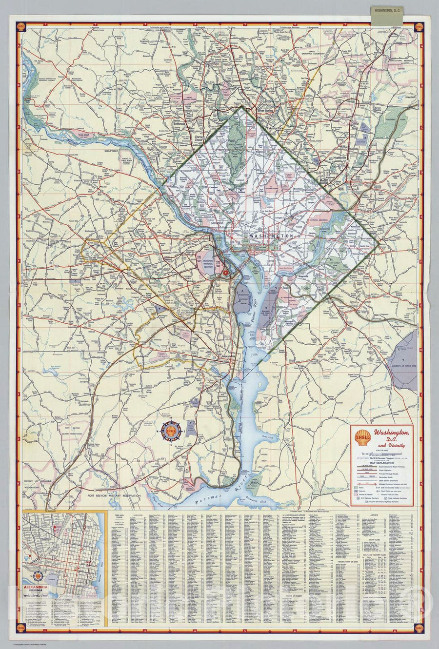 Historic Map : National Atlas - 1956 Shell Washington D.C. and Vicinit ...