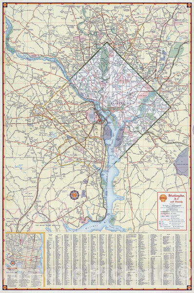 Historic Map : National Atlas - 1956 Shell Washington D.C. and Vicinit ...