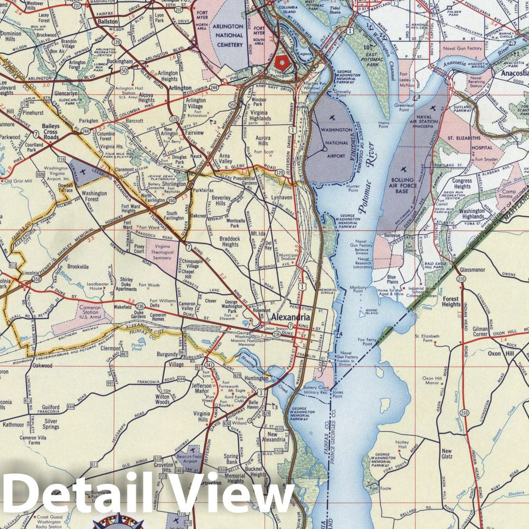 Historic Map : National Atlas - 1956 Shell Washington D.C. and Vicinit ...