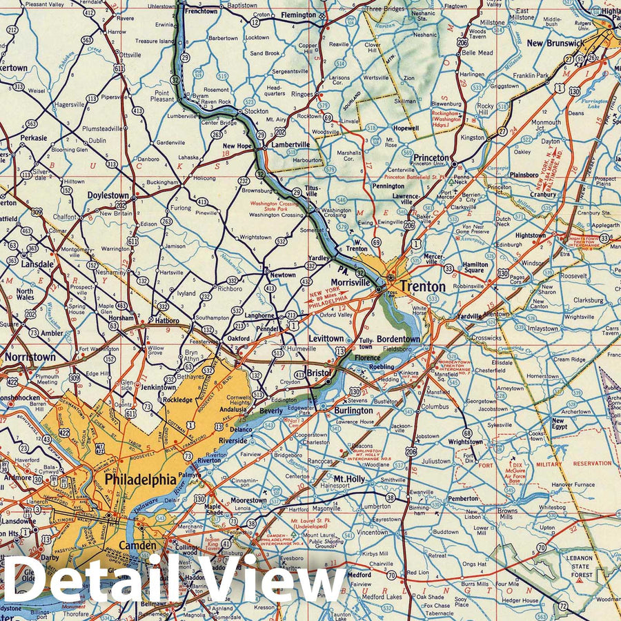 Historic Map : National Atlas - 1956 Shell Highway Map of New Jersey ...