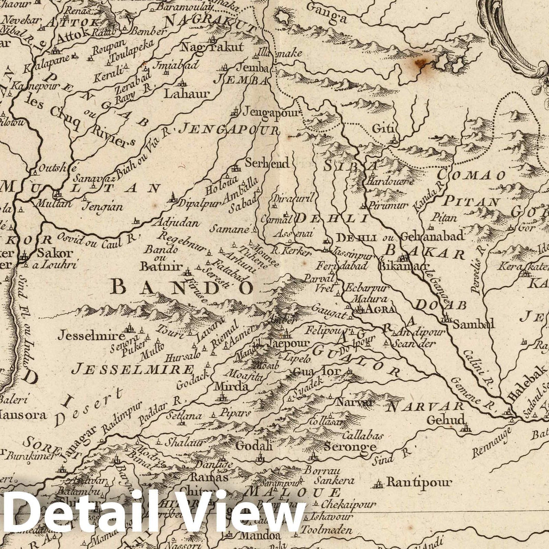 Historic Map : India, , Asia 1764 Carte de l'Indoustan , Vintage Wall ...