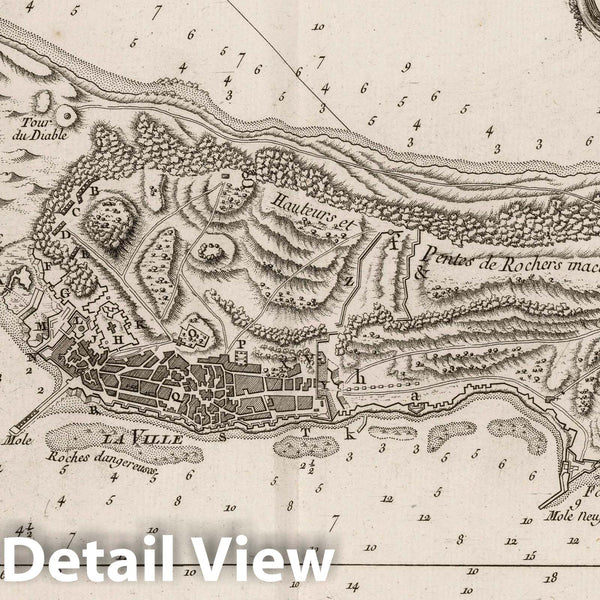 Historic Wall Map : Gibraltar, Europe 1764 Plan de Gibraltar , Vintage ...