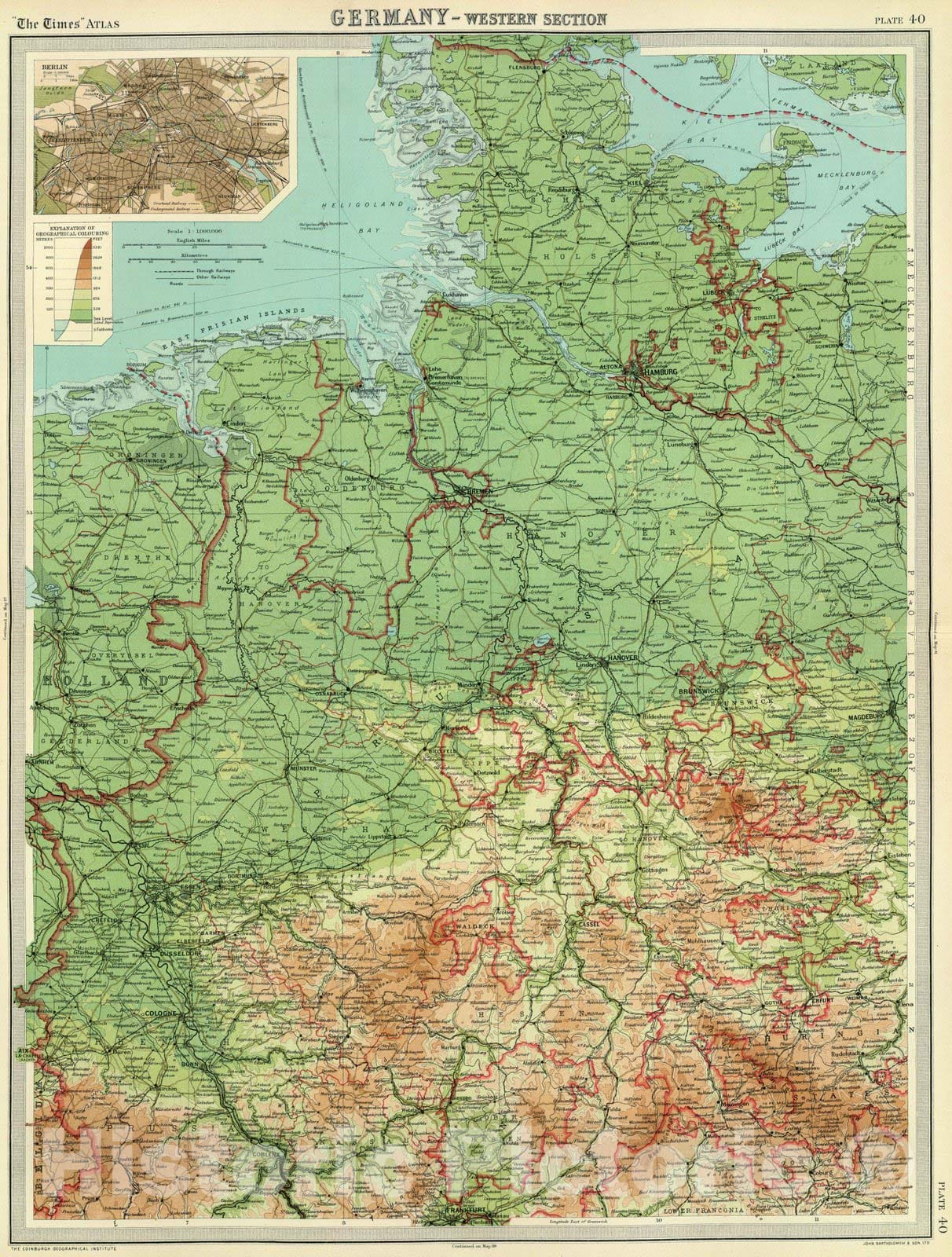 Historic Wall Map : 1922 Germany - western section. - Vintage Wall Art ...