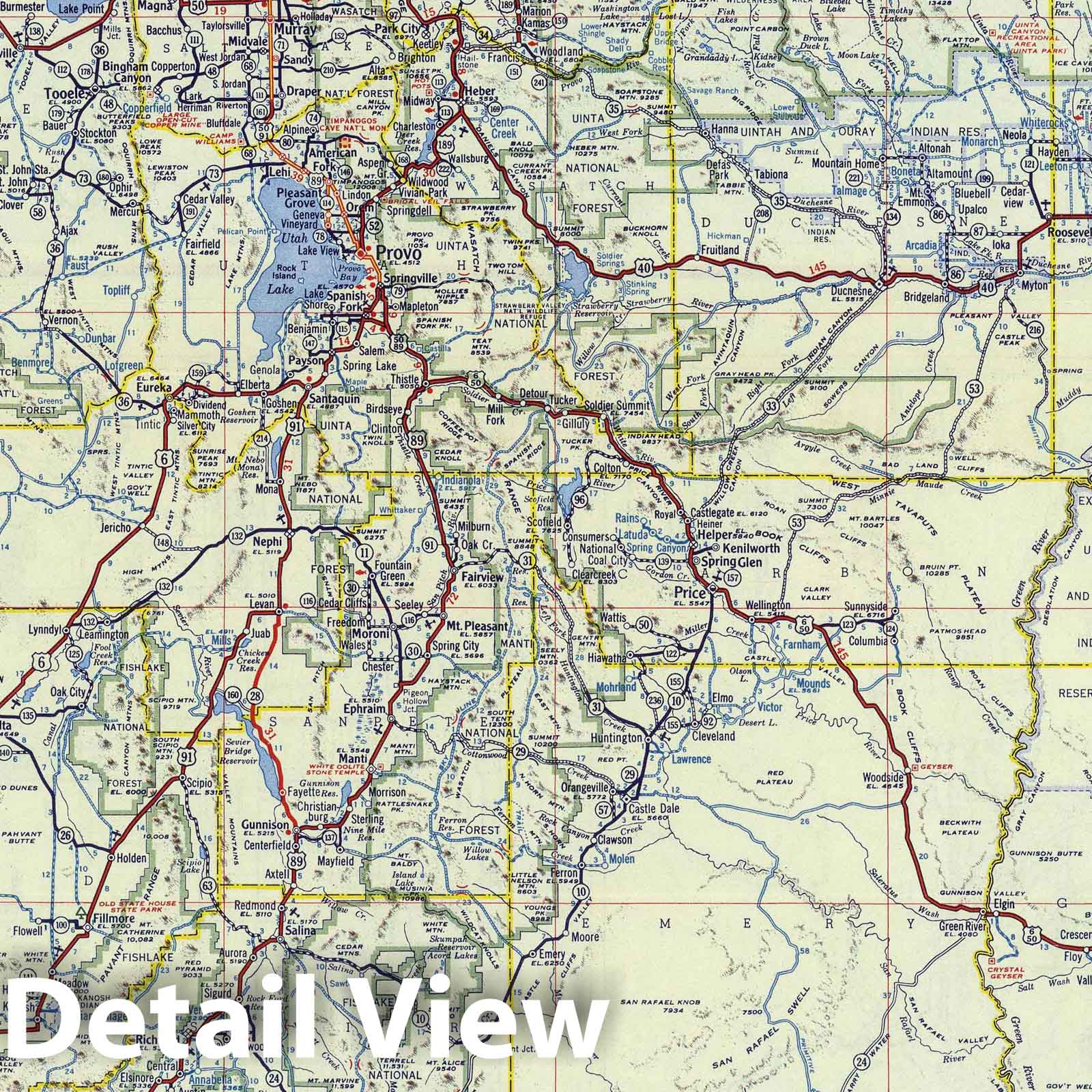 Historic Map : National Atlas - 1950 Shell Highway Map of Utah. - Vint - Historic Pictoric