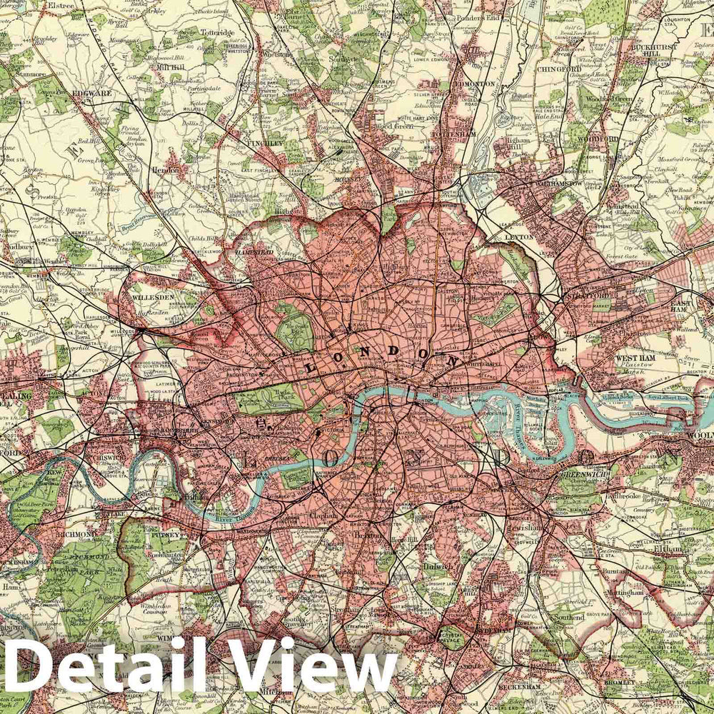 Historic Map : 1922 London. - Vintage Wall Art – Historic Pictoric