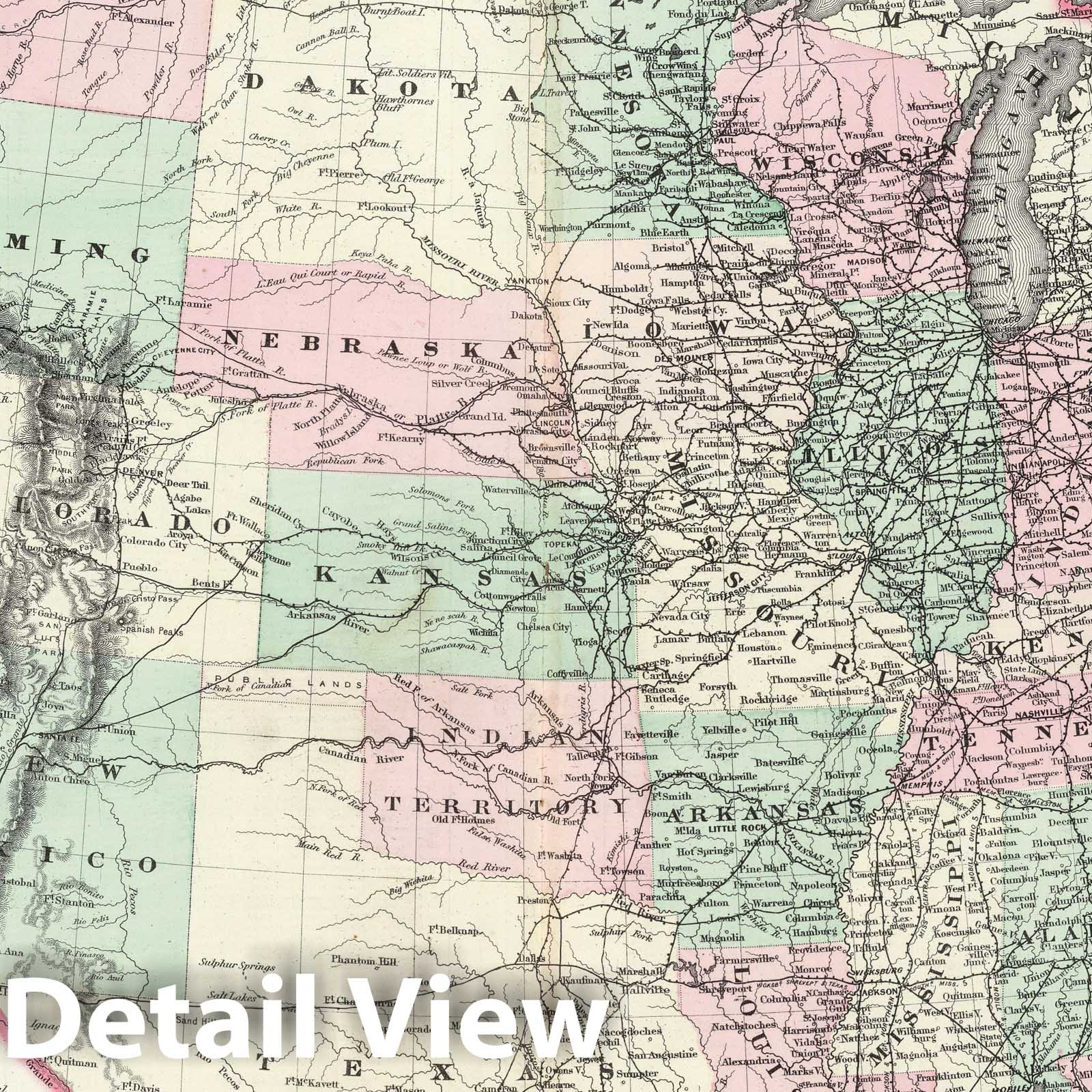 Historic Map : 1874 United States of America. - Vintage Wall Art ...