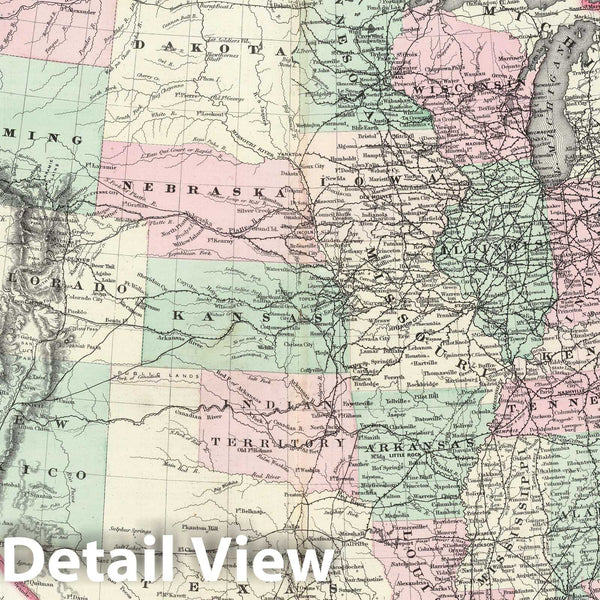 Historic Map : 1874 United States of America. - Vintage Wall Art ...