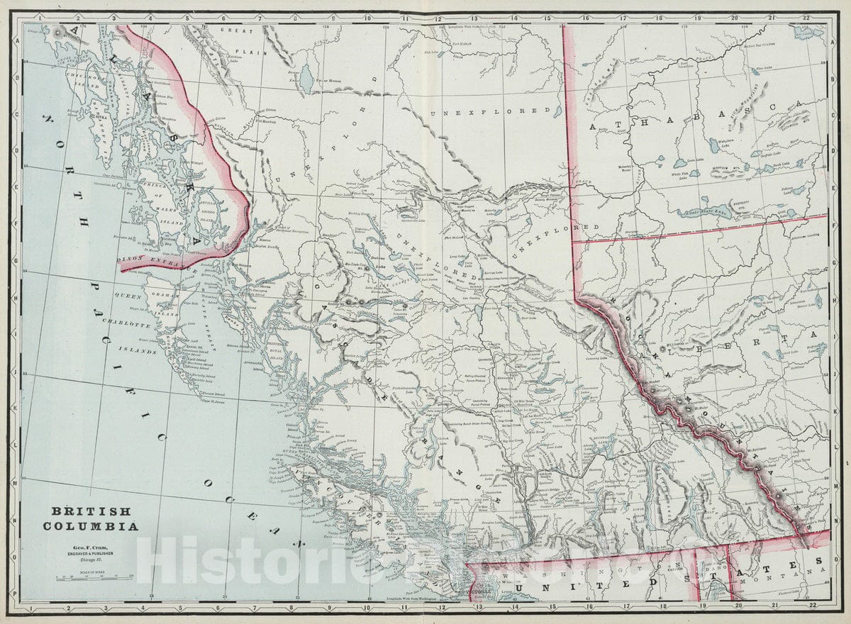Historic Map : 1889 British Columbia. - Vintage Wall Art – Historic ...