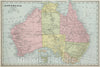 Historic Wall Map : 1889 Australia. - Vintage Wall Art - Historic Pictoric