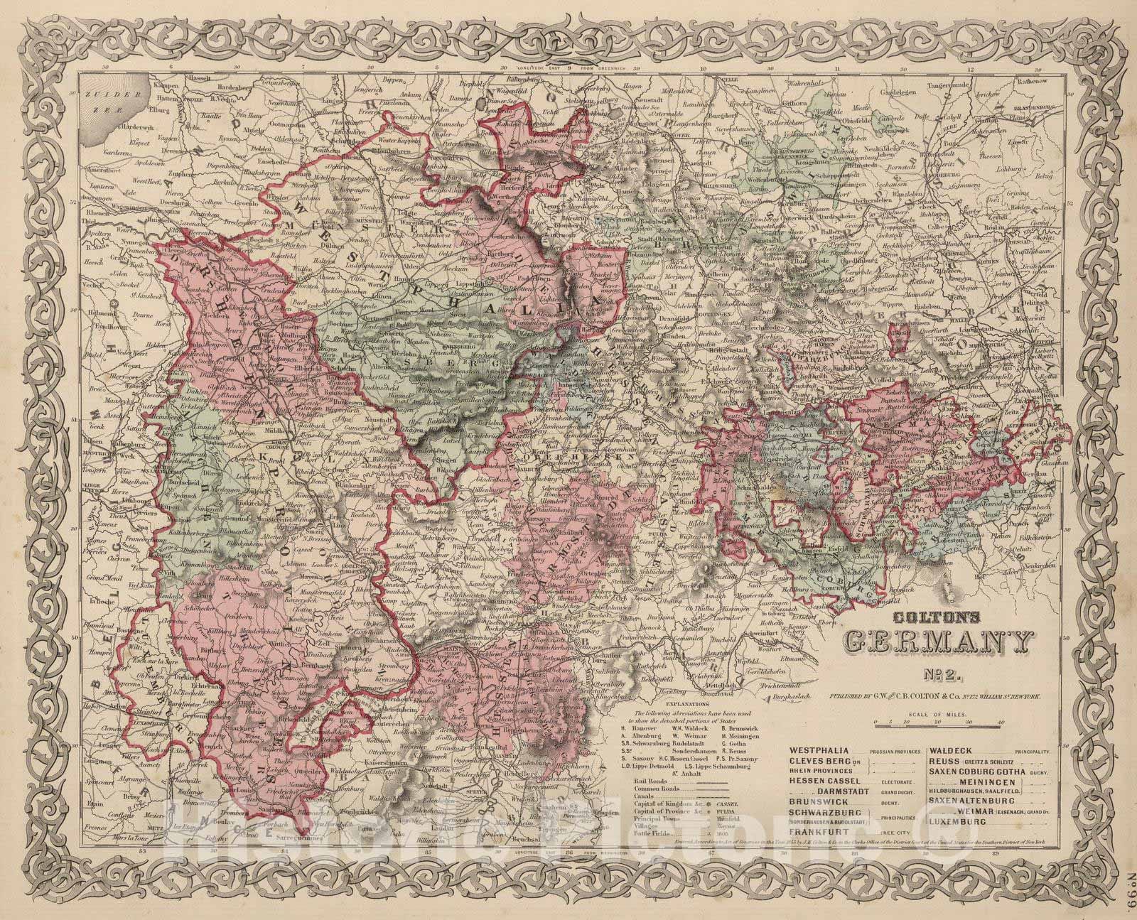 Historic Map : 1866 Germany No. 2. - Vintage Wall Art – Historic Pictoric