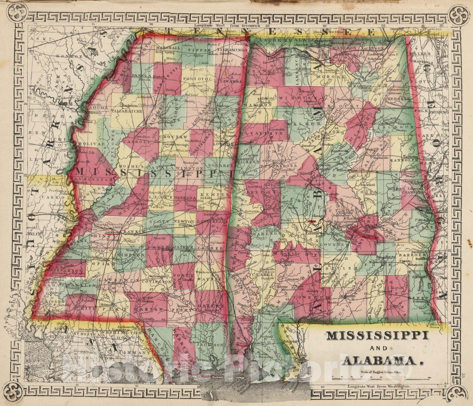 Map Of Mississippi And Alabama Counties And Cities Alabama | Flag,