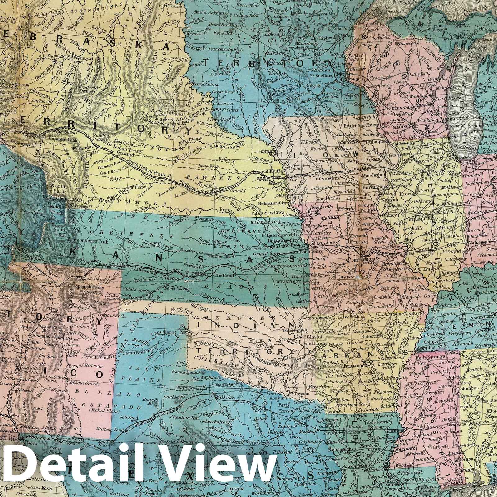 Historic Map : 1857 Map Of The United States of America - Vintage Wall ...