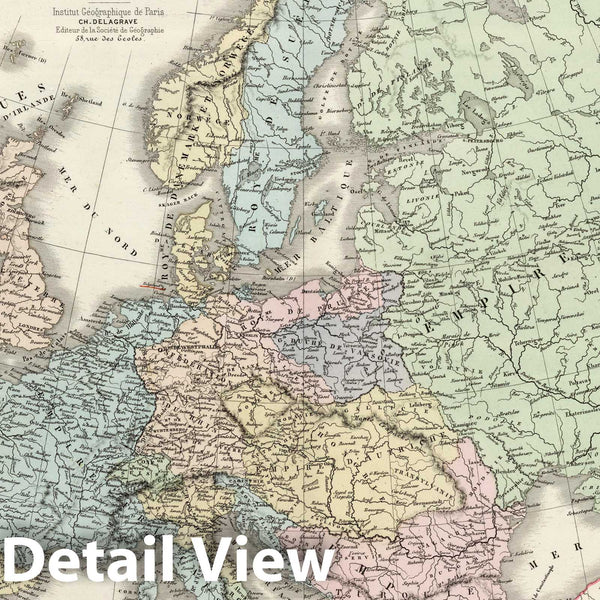 Historic Map : 1875 L'Europe en 1813. - Vintage Wall Art - Historic ...