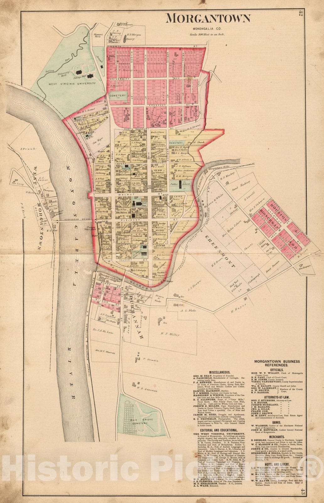 Historic Map : 1886 Morgantown, Monongalia County, West Virginia. - Vi ...