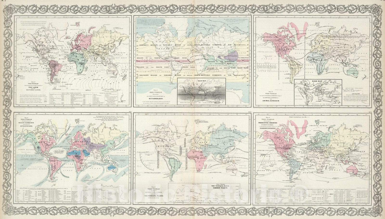 Historic Map : 1874 Map of the World. - Vintage Wall Art – Historic ...