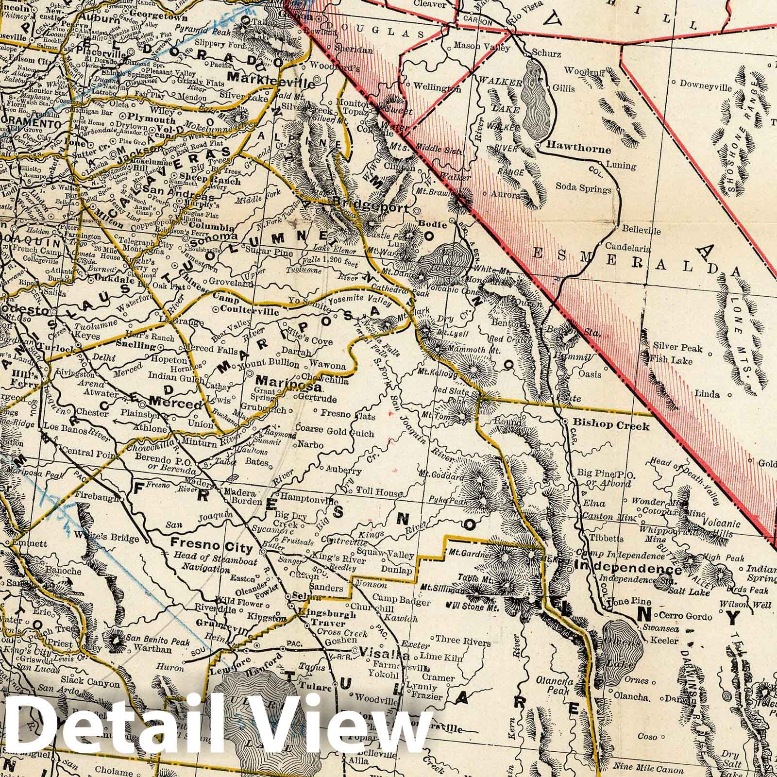 Historic Map : 1890 Railroad And County Map Of California - Vintage Wa ...
