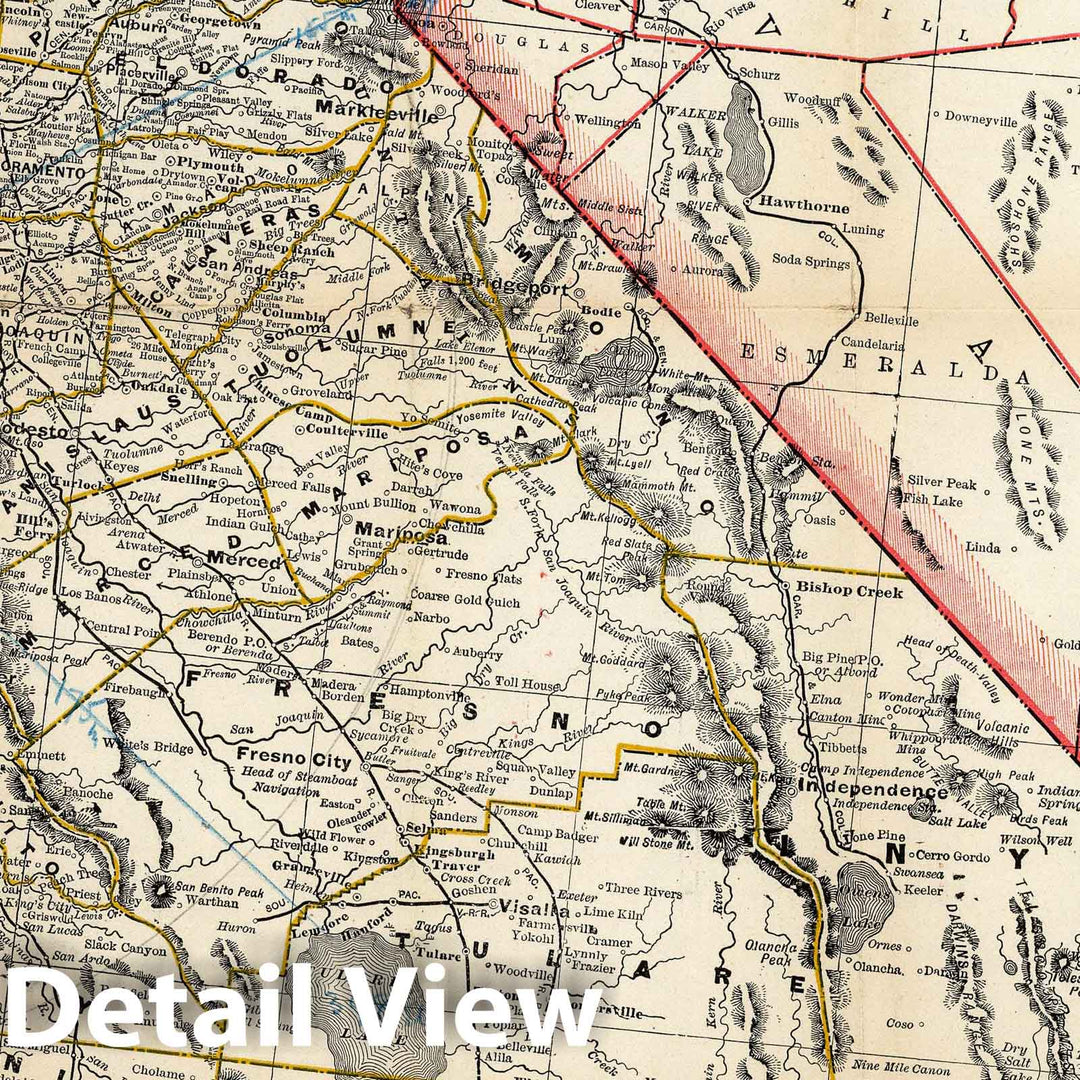 Historic Map : 1890 Railroad And County Map Of California - Vintage Wa ...