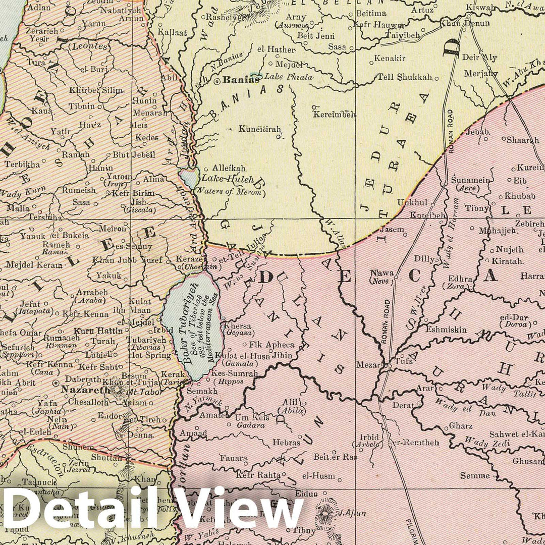 Historic Wall Map : 1889 Palestine. - Vintage Wall Art – Historic Pictoric