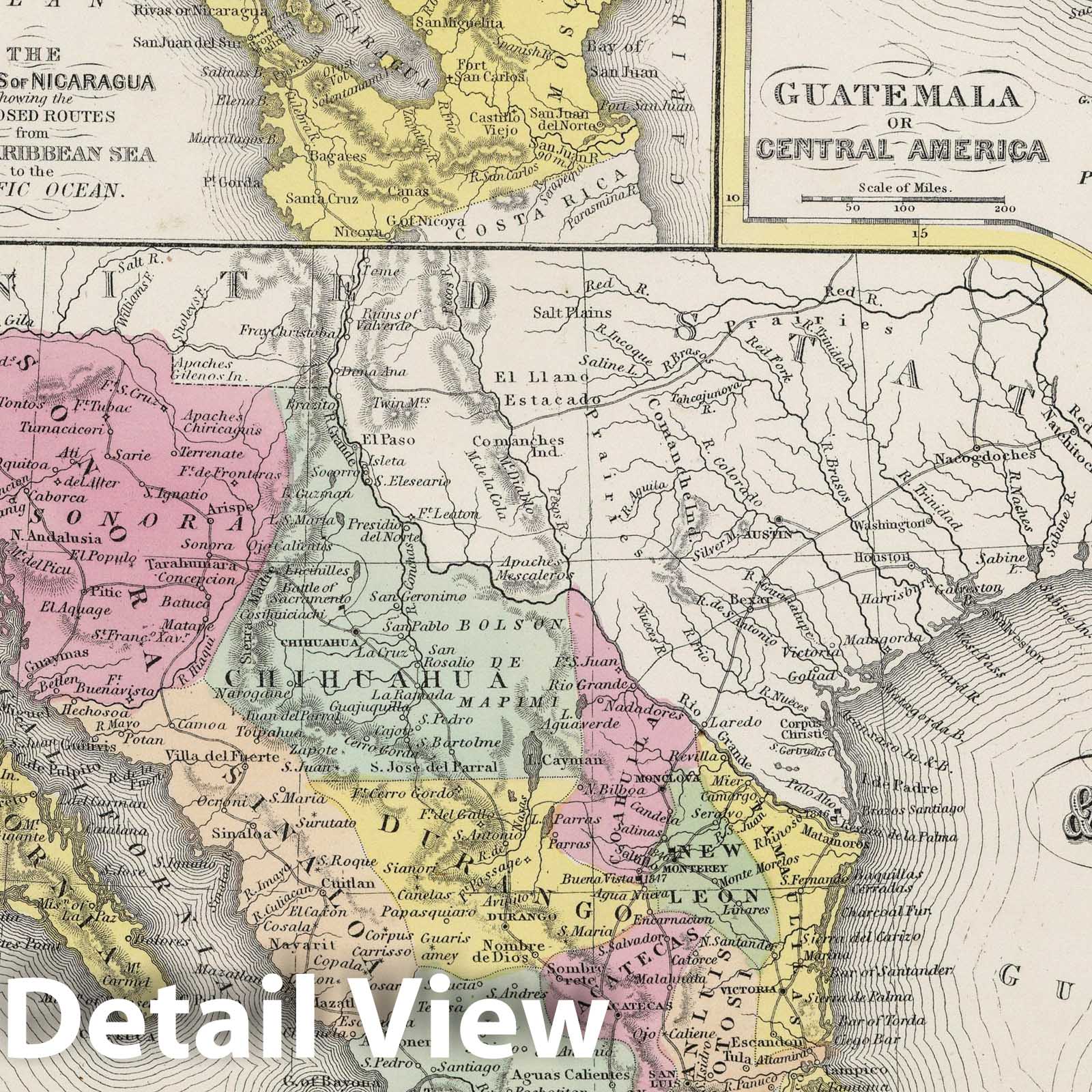 Historic Map : 1855 Mexico and Guatemala - Vintage Wall Art - Historic ...
