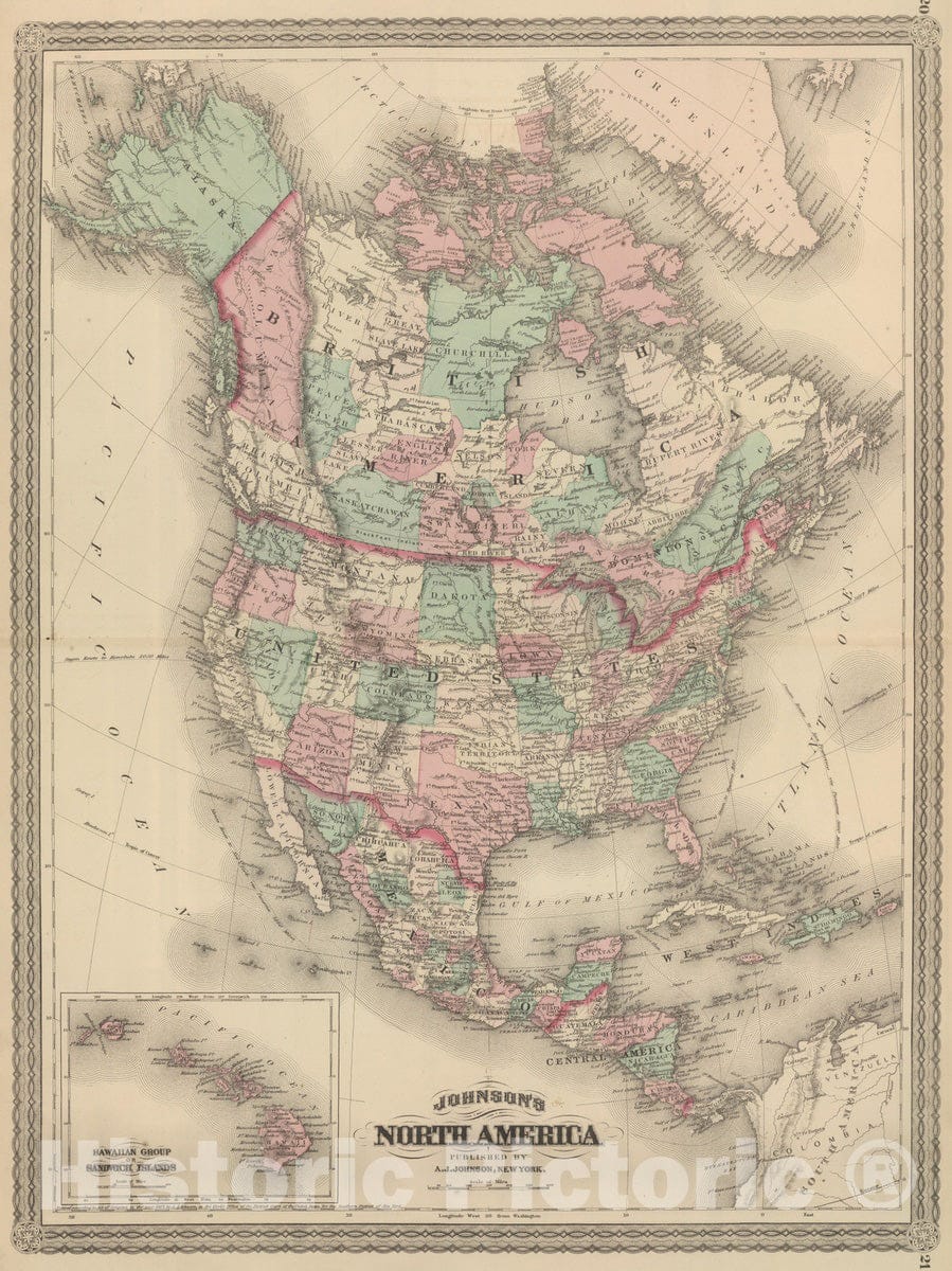 Historic Map : 1886 North America. v2 - Vintage Wall Art – Historic ...