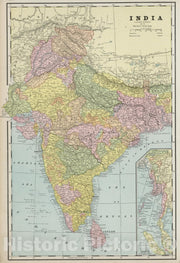 Historic Map : 1889 India : Vintage Wall Art – Historic Pictoric