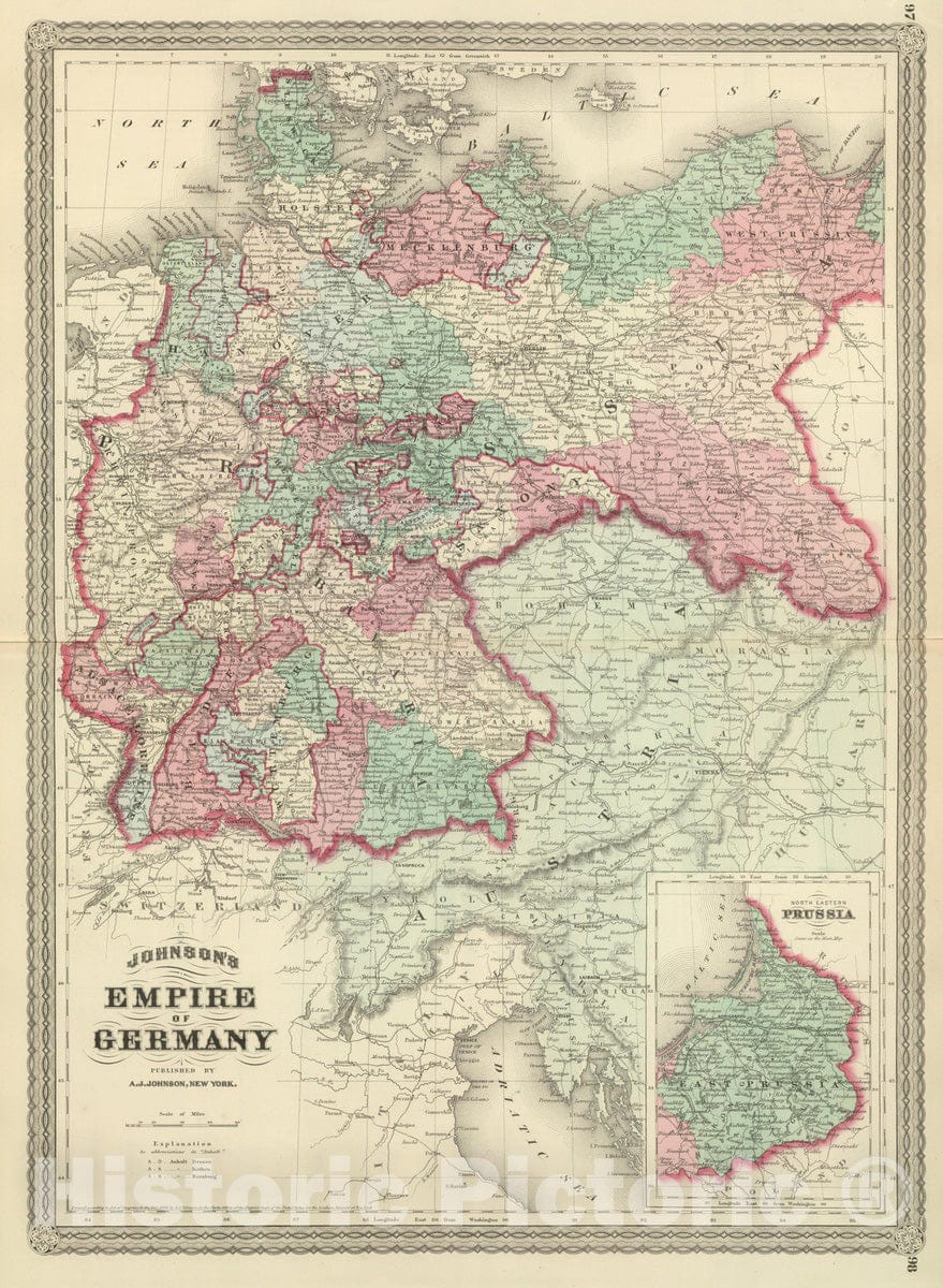 Historic Map : 1886 Empire of Germany. - Vintage Wall Art – Historic ...