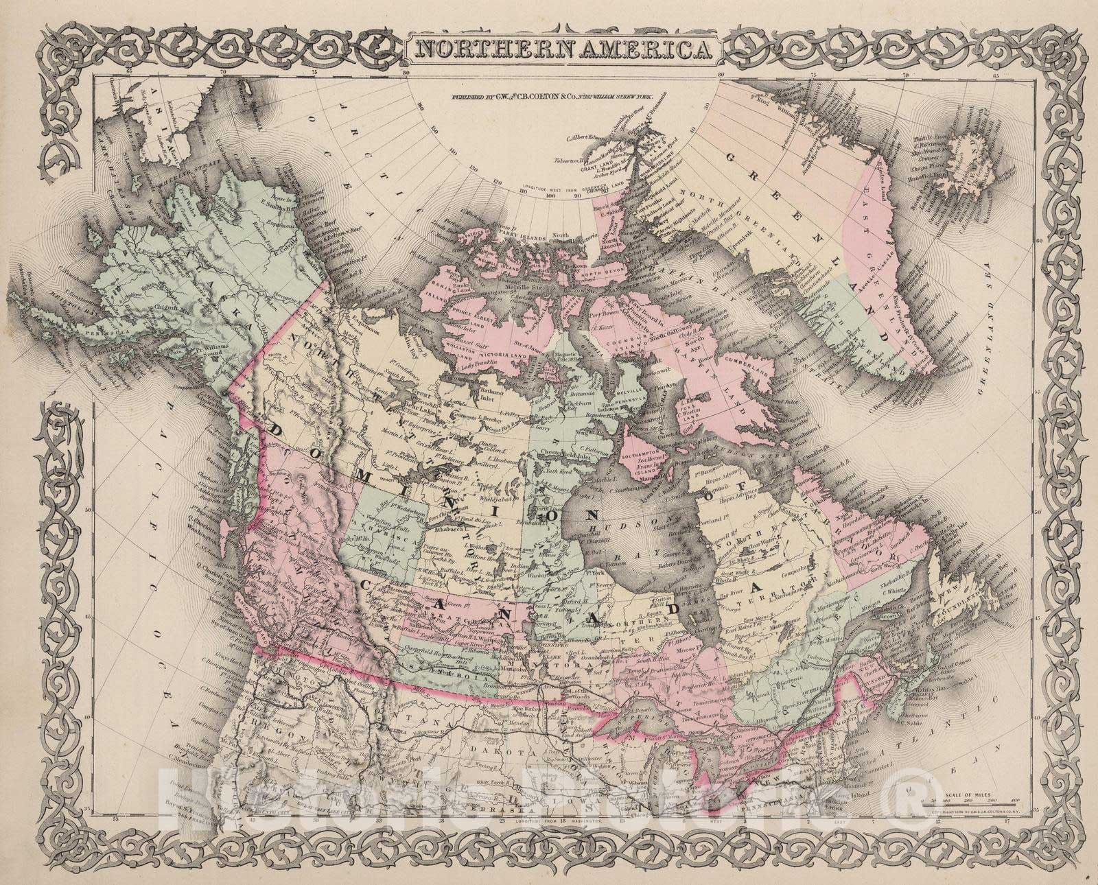Historic Map : 1886 Northern America. - Vintage Wall Art – Historic ...