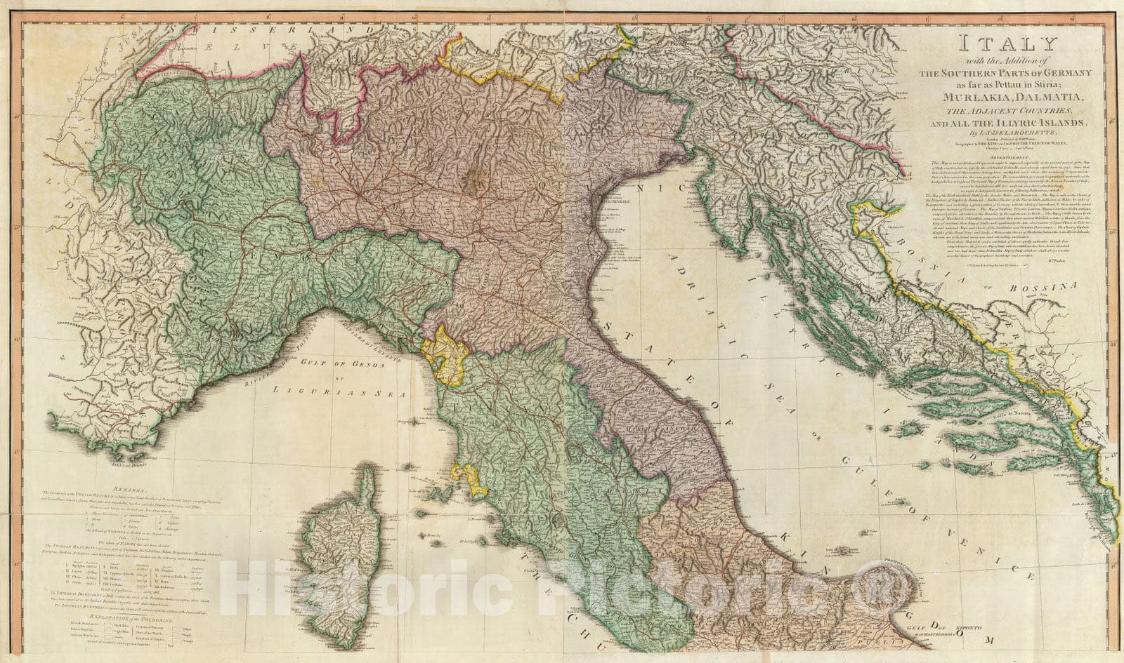 Historic Map : 1800 Italy N. - Vintage Wall Art – Historic Pictoric