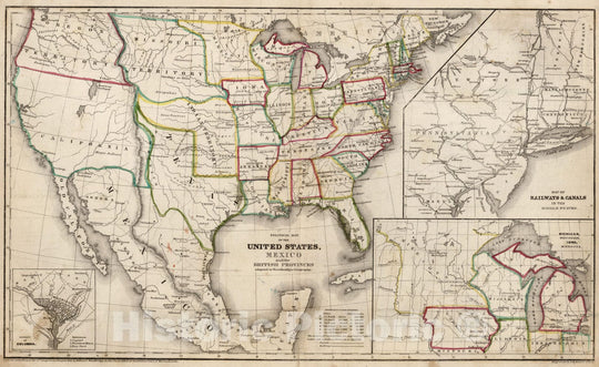 Historic Map : School Atlas - 1849 Political Map Of The United States ...