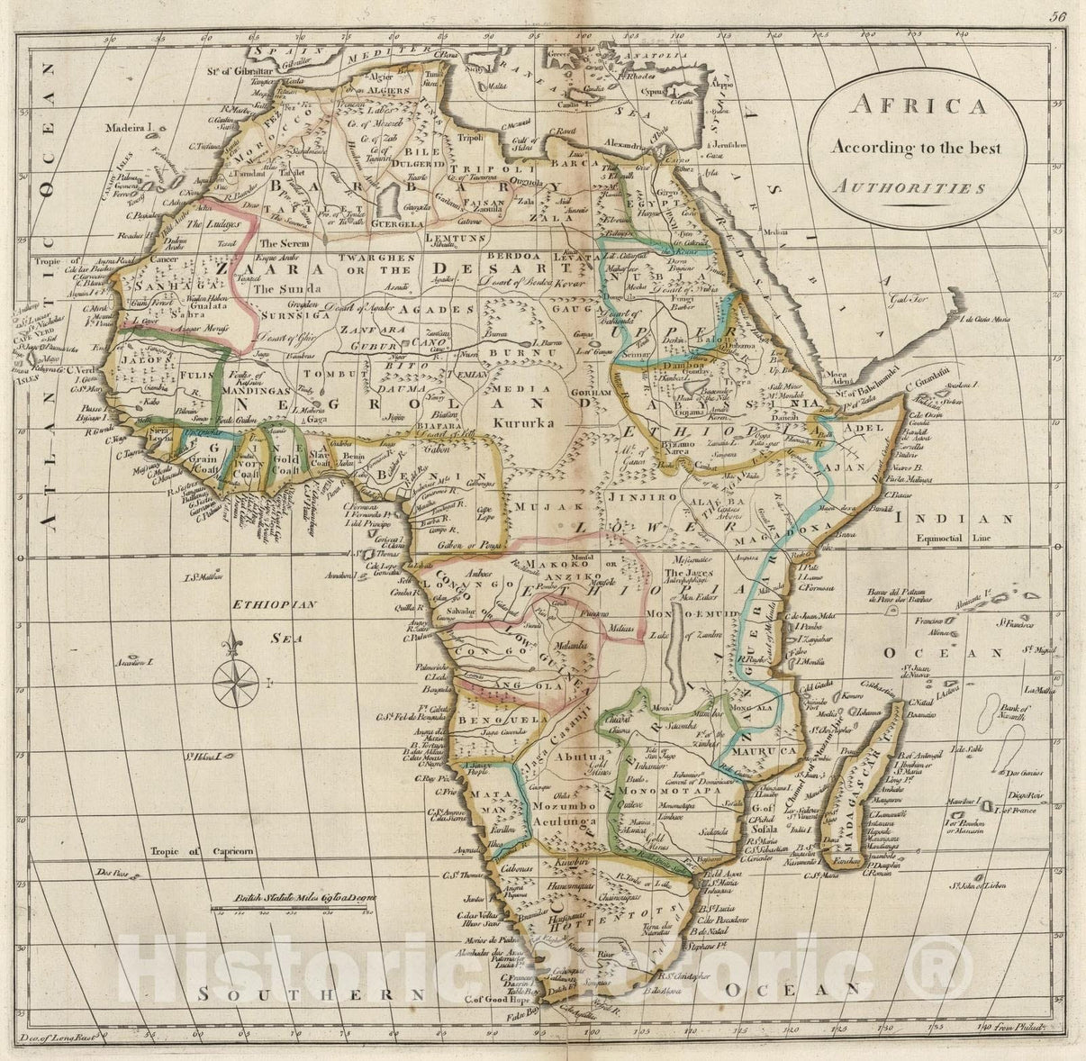 Africa 1818 Historical Map Print - Carey's Atlas | Historic Pictoric