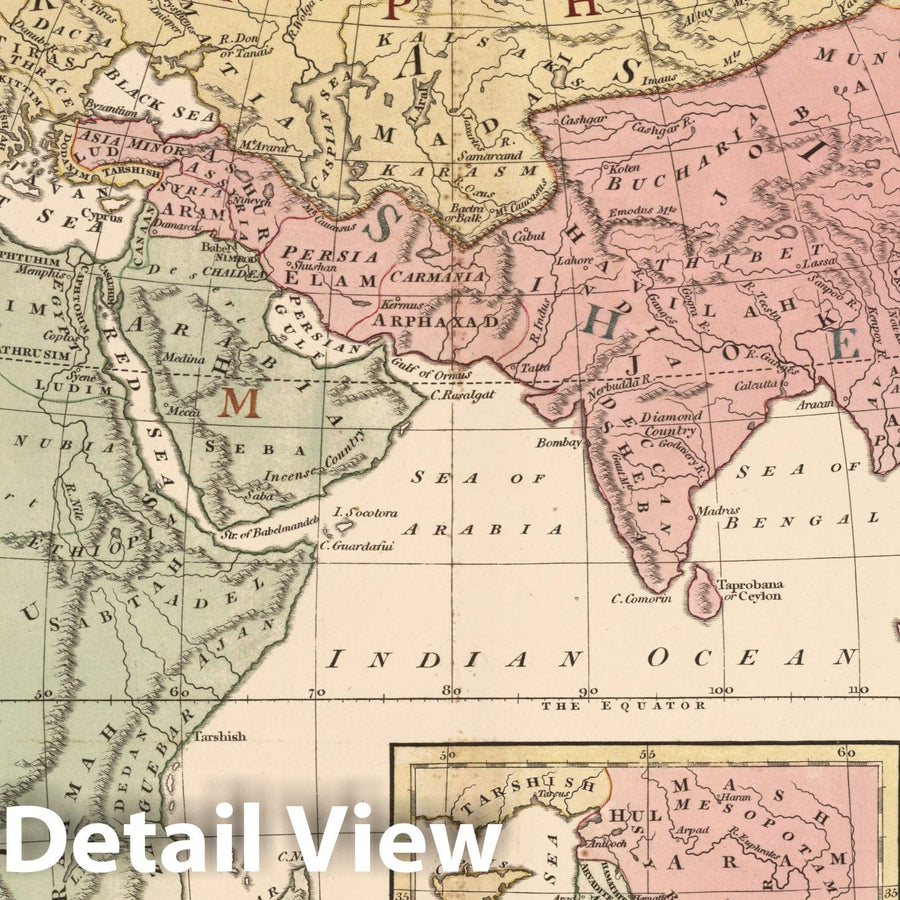 Historic Map : 1818 World as Peopled by the Descendants of Noah. - Vin ...