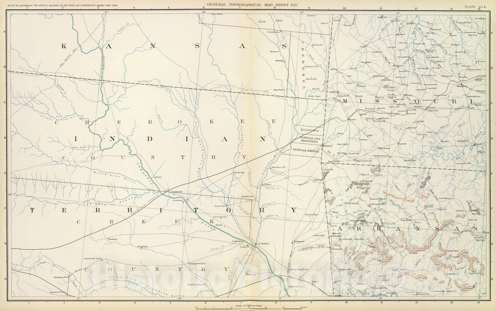 Historic Map : Military Atlas - 1895 Gen. map XXV. - Vintage Wall Art ...