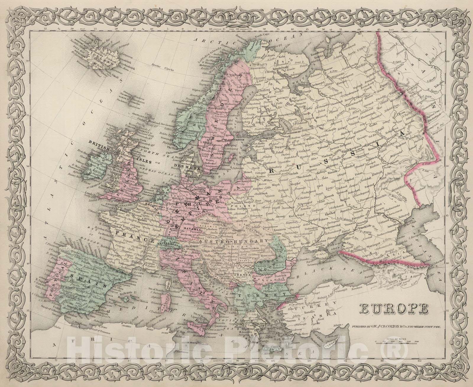 Historic Wall Map : 1886 Europe. v3 - Vintage Wall Art – Historic Pictoric
