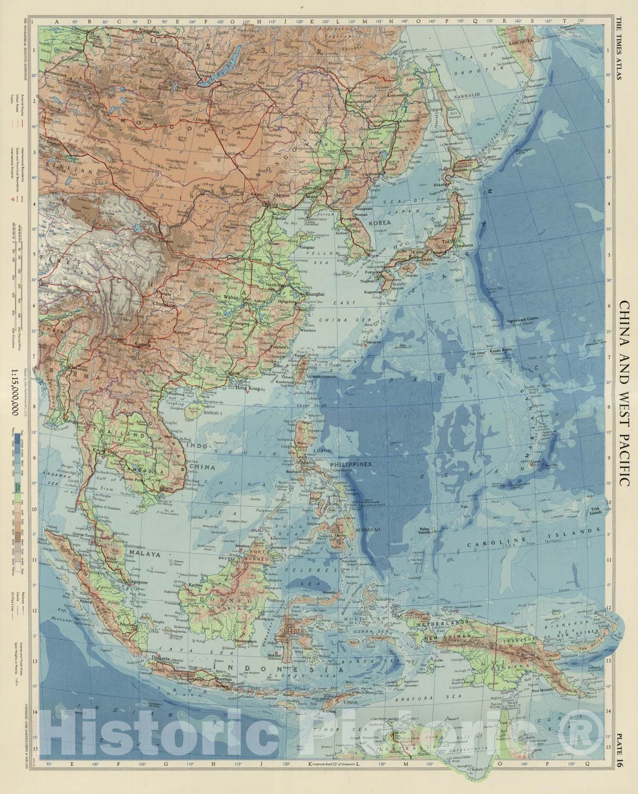 Historic Wall Map : 1958 China and West Pacific. Plate 16, v.1 - Vinta ...