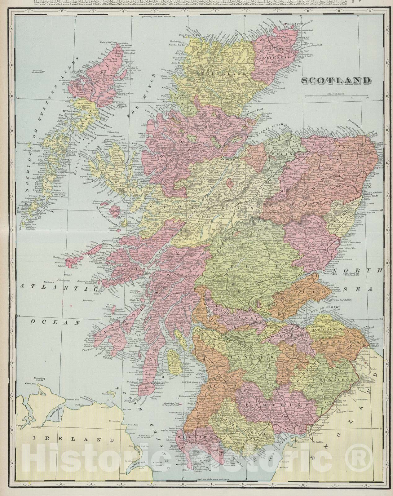Historic Map : 1901 Scotland. v1 - Vintage Wall Art – Historic Pictoric