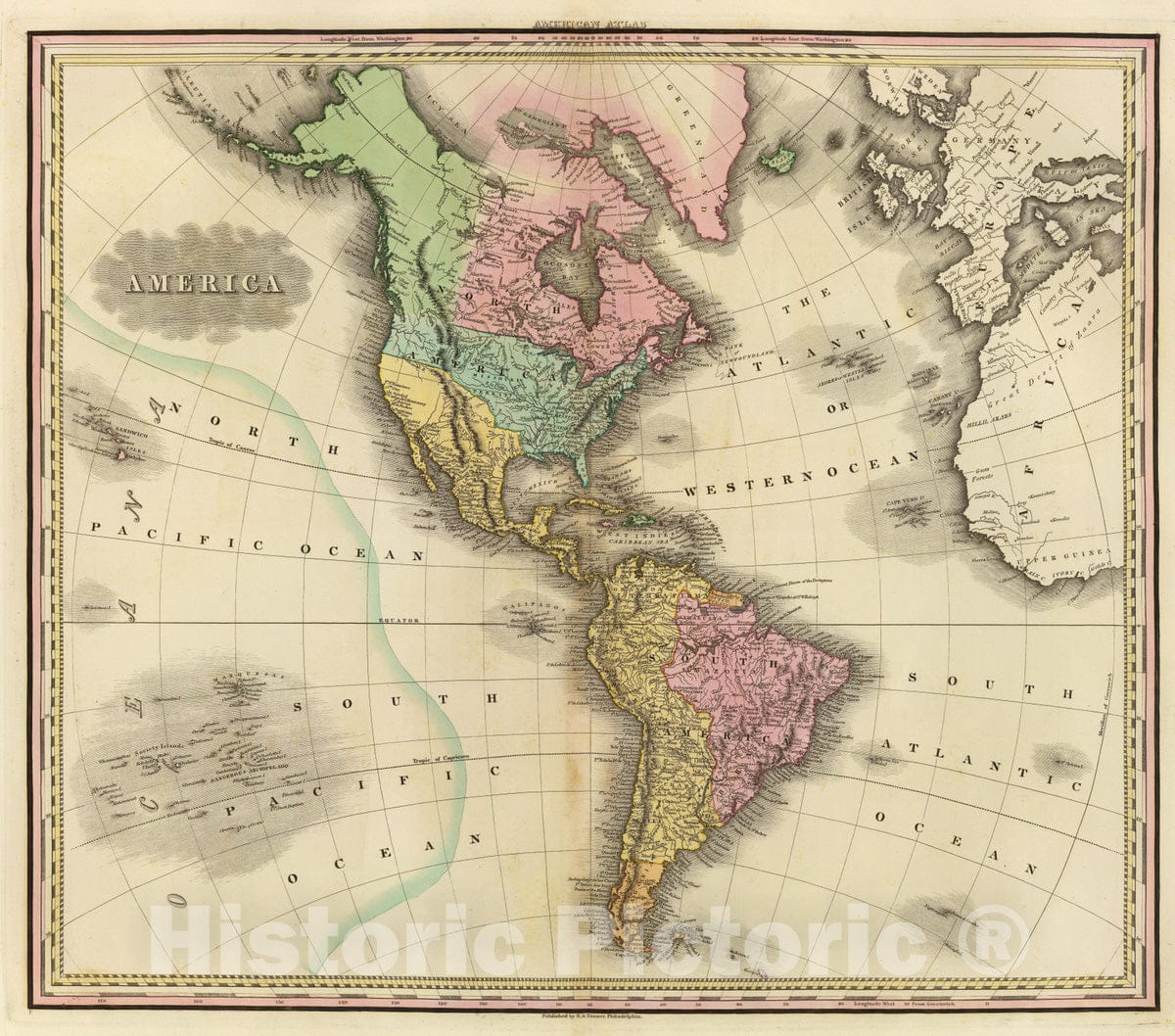 Historic Wall Map : 1825 America. v2 - Vintage Wall Art – Historic Pictoric