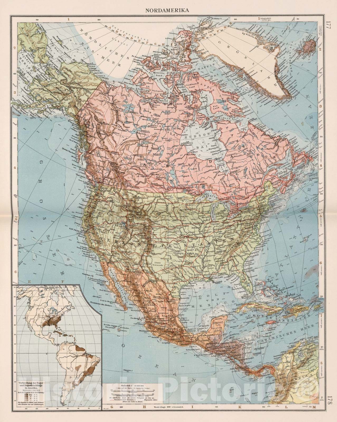 Historic Map : 1905 Nordamerika - Vintage Wall Art – Historic Pictoric