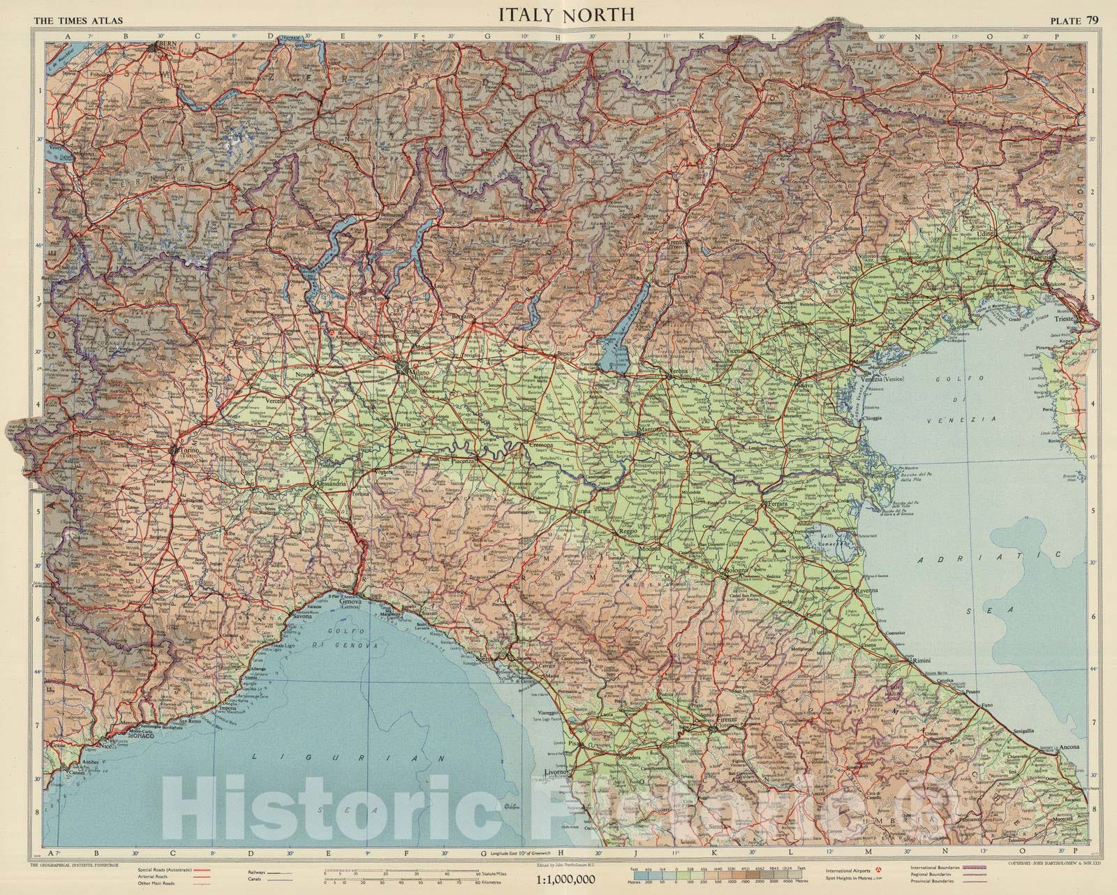 Historic Map : 1956 Italy North, Plate 79, V. IV - Vintage Wall Art ...