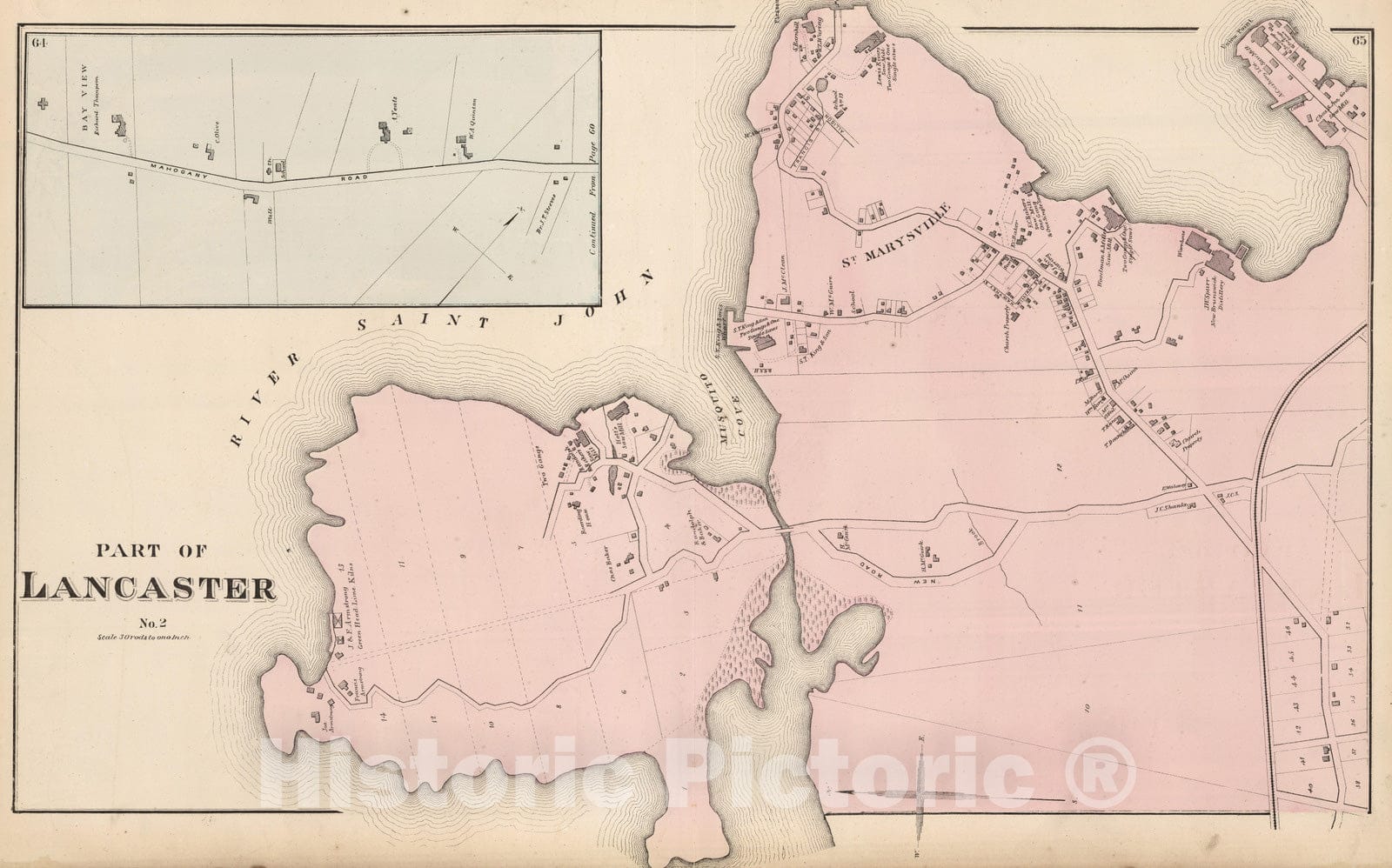 Historic Map : 1875 Part of the Parish of Lancaster No. 2. (New Brunsw ...