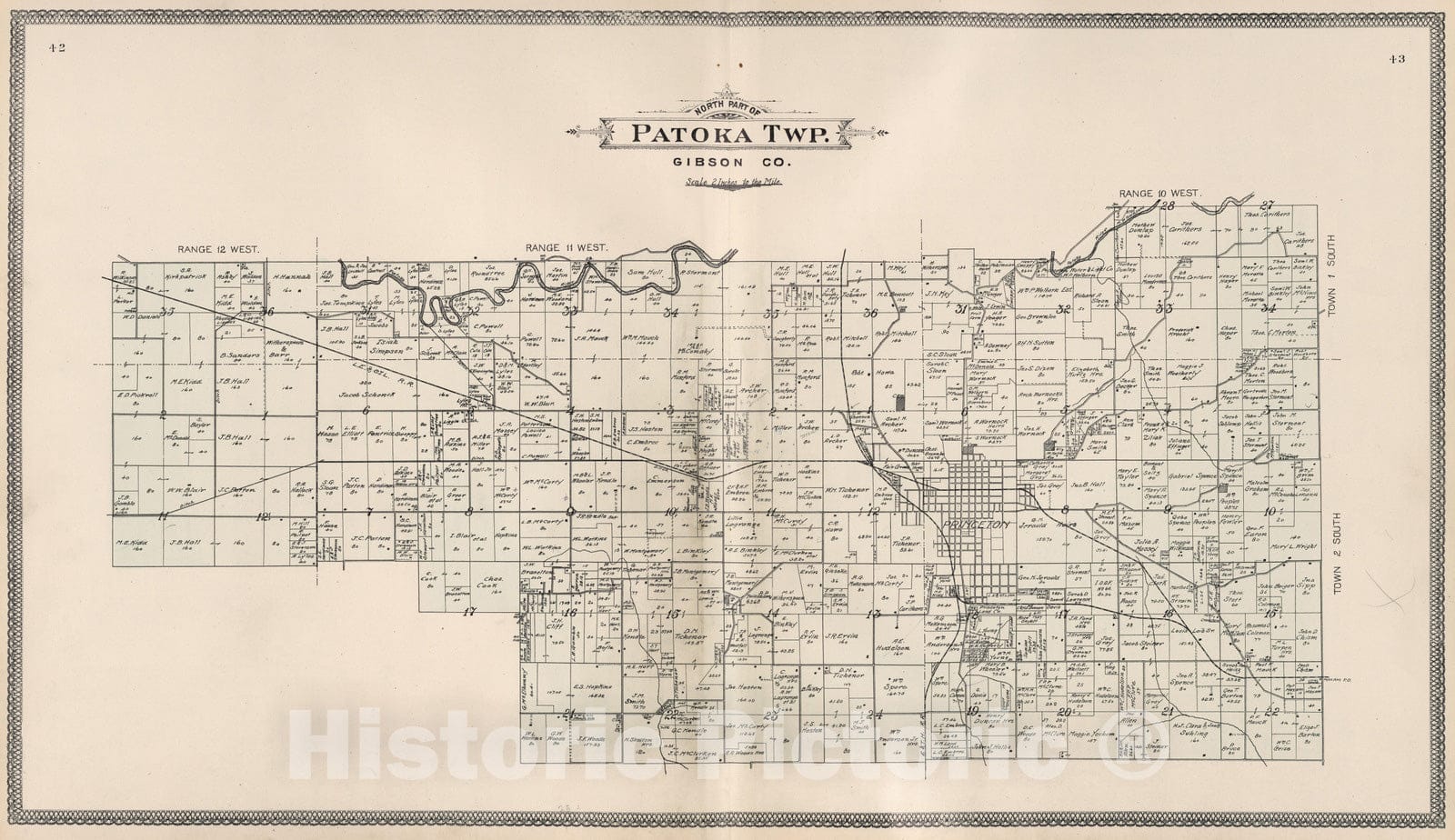 Historic Map : 1899 Patoka Township, Gibson County, Indiana. - Vintage ...