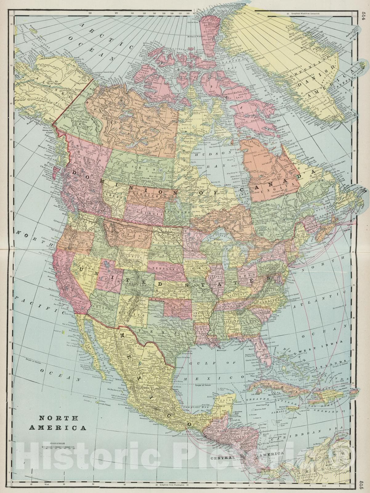 Historic Map : 1901 North America. - Vintage Wall Art – Historic Pictoric
