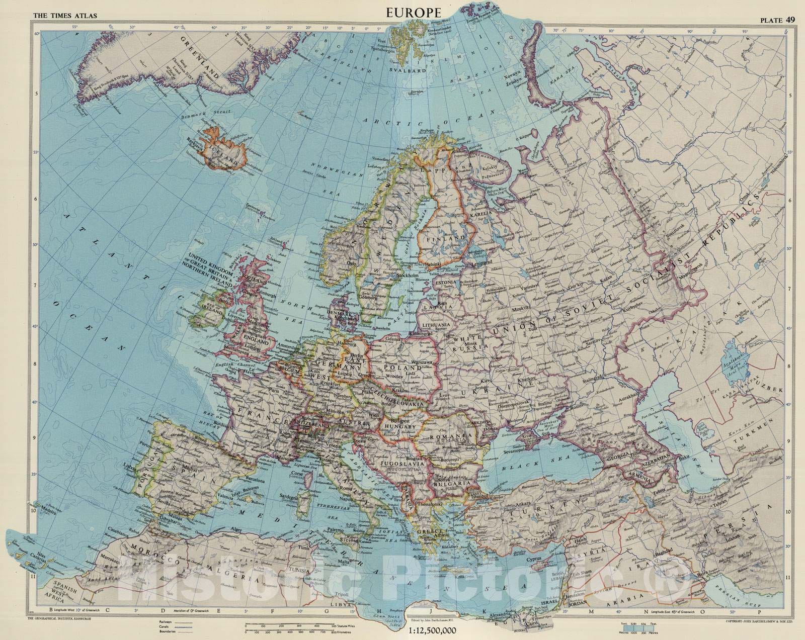 Historic Map : 1955 Europe, Plate 49, V. III - Vintage Wall Art ...