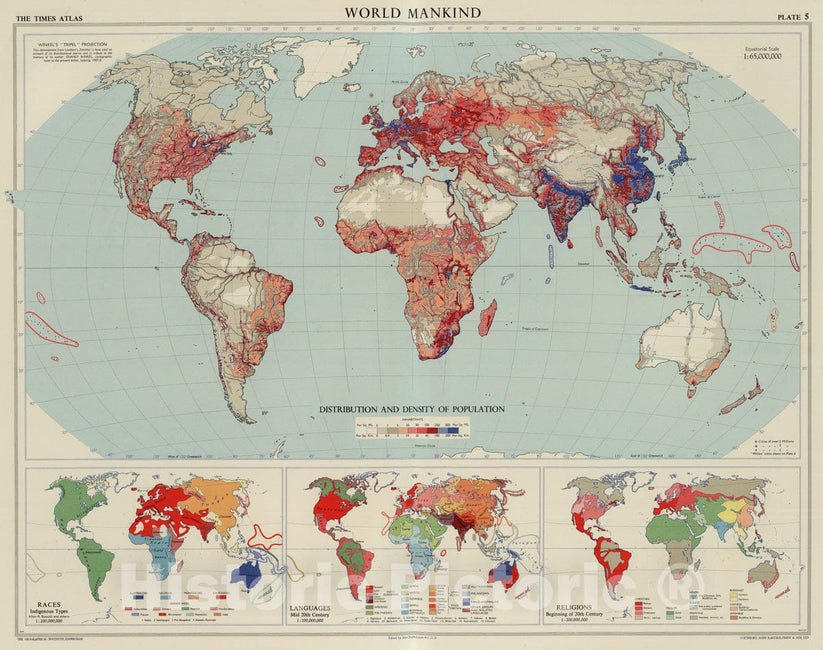Historic Wall Map : 1958 World Mankind, Plate 5, v.1 - Vintage Wall Ar ...
