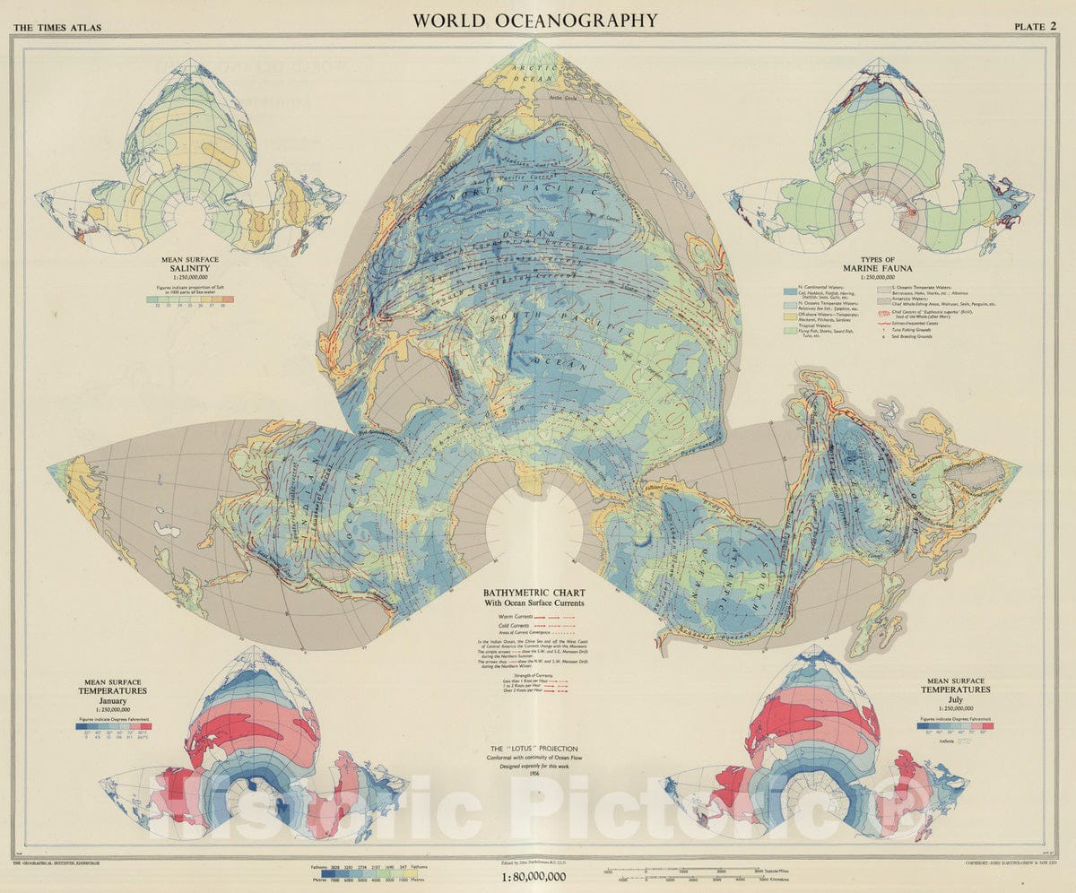 Historic Map : 1958 World Oceanography, Plate 2, v.1 - Vintage Wall Ar ...