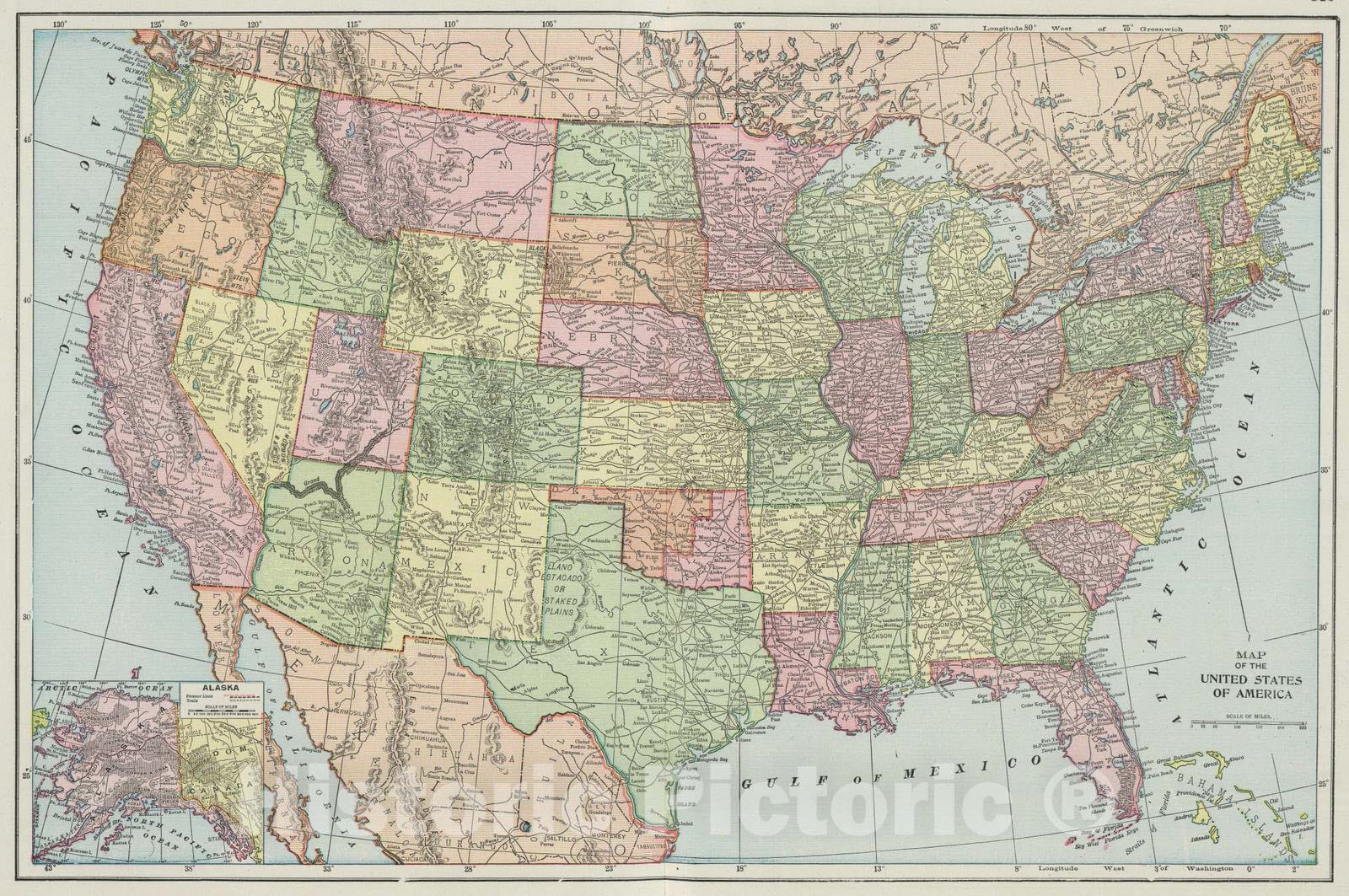 Historic Map : 1901 United States. v1 - Vintage Wall Art – Historic ...