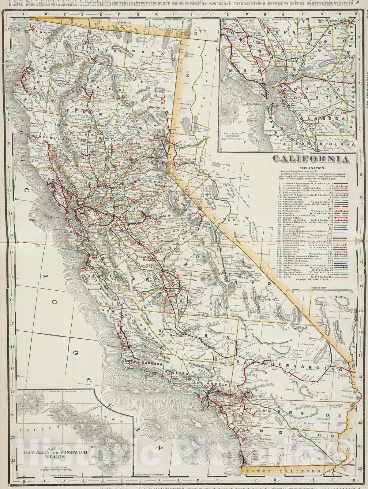 Historic Map : 1901 California. - Vintage Wall Art – Historic Pictoric