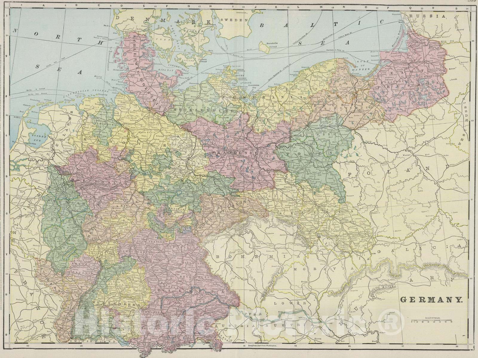 Historic Map : 1901 Germany. - Vintage Wall Art – Historic Pictoric