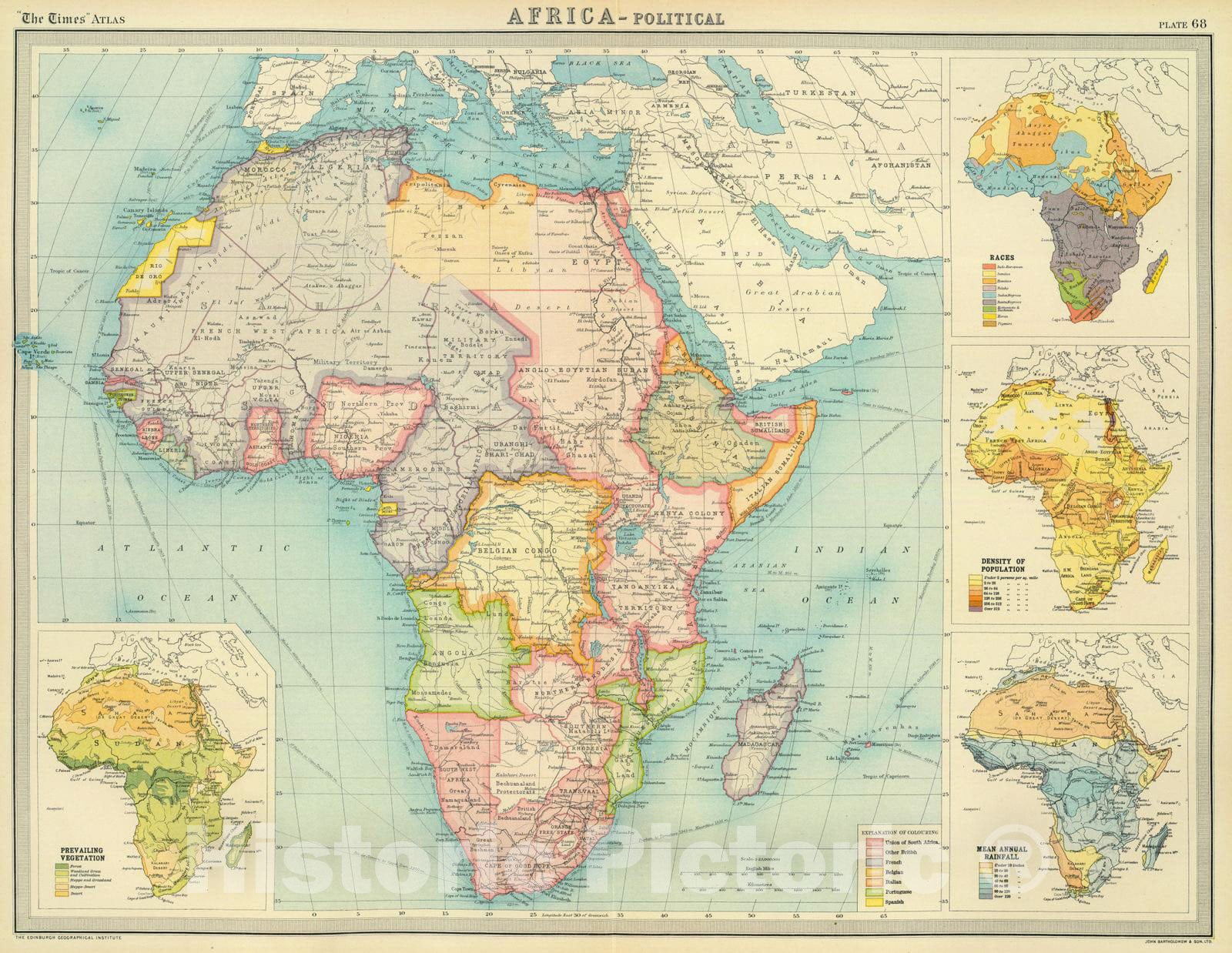 Historic Map : 1922 Africa - political. - Vintage Wall Art – Historic ...