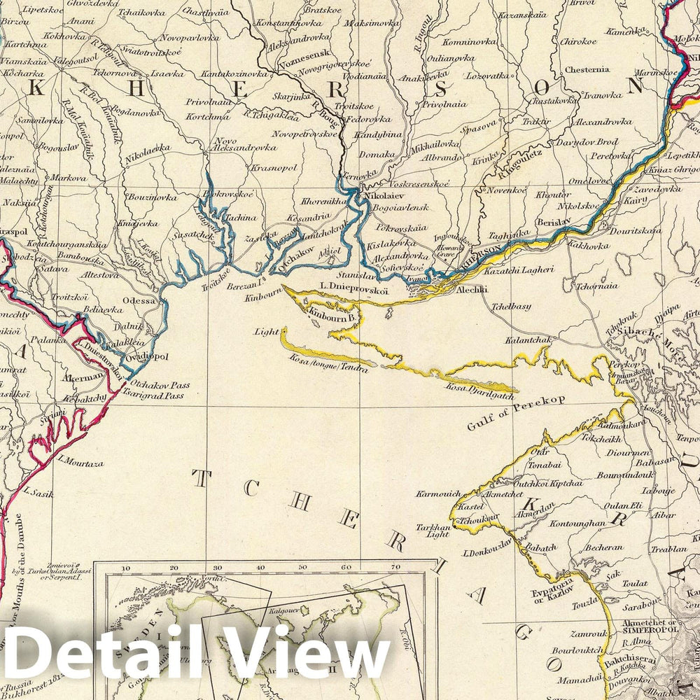 Historic Map : 1835 Russia in Europe Part VIII with index map. - Vinta ...