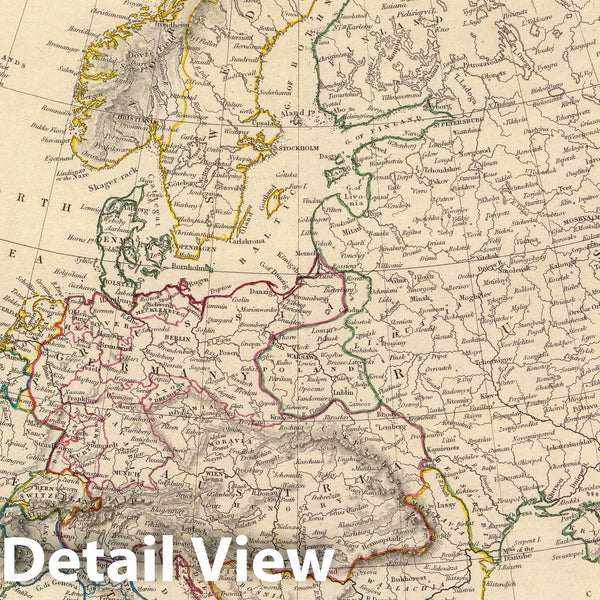Historic Map : 1836 Europe. v2 - Vintage Wall Art - Historic Pictoric